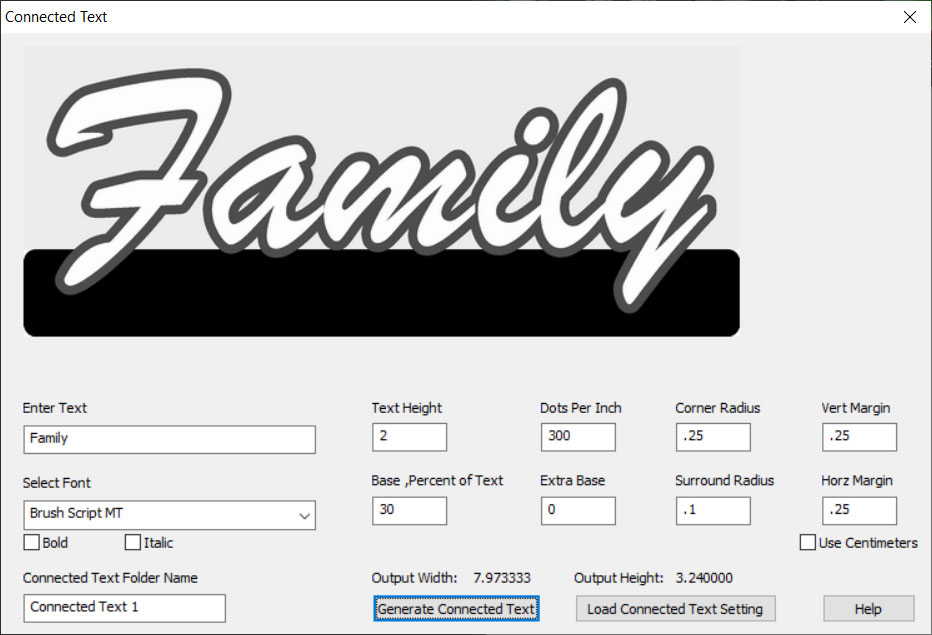 Laser Connected Text Generator | Laser Photo Wizard